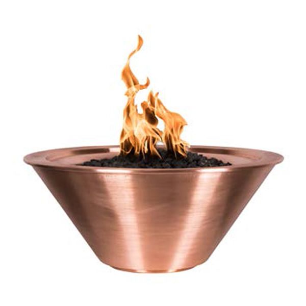 36" x 12" Copper Fire Bowl w/Electronic Ignition - NG — MadCap Outdoor Fire